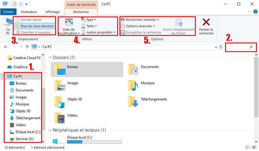 Comment effectuer une recherche de fichiers sous Windows 10
